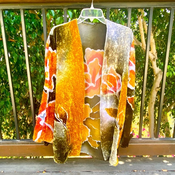 Other | Handmade Velvet Floral Duster | Poshmark